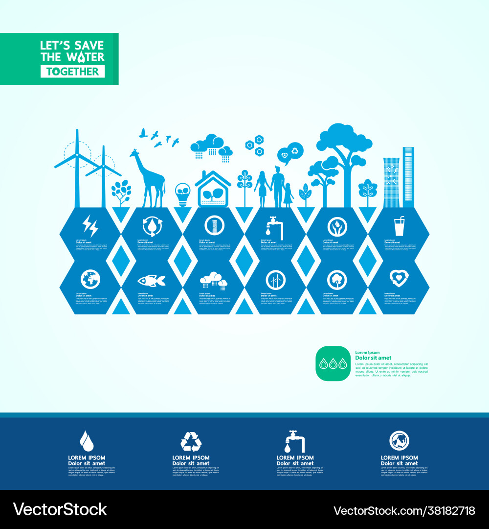 Save water Royalty Free Vector Image - VectorStock