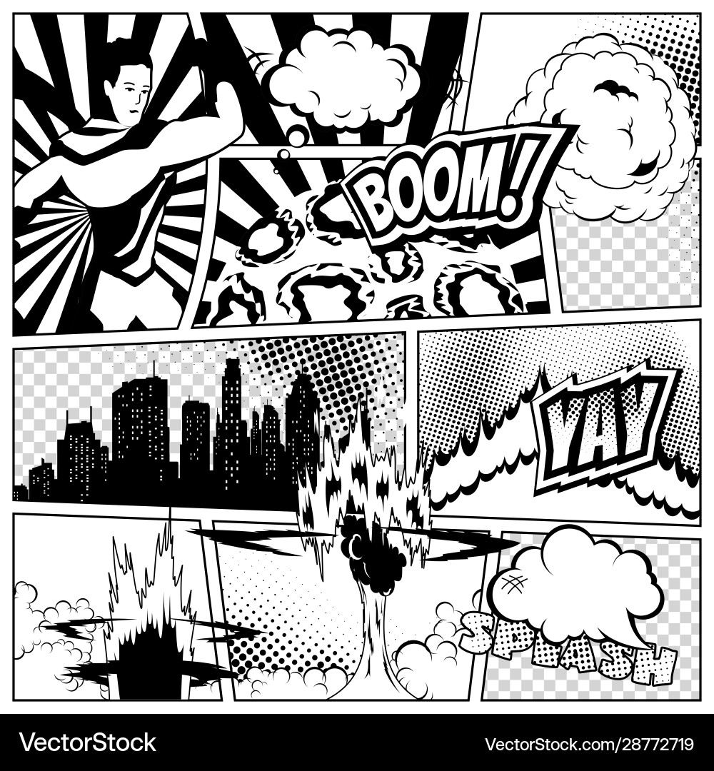 Comic Book Page Template Royalty Free Vector Image