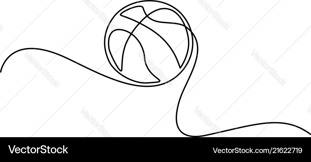 Continuous one line drawing basketball icon Vector Image