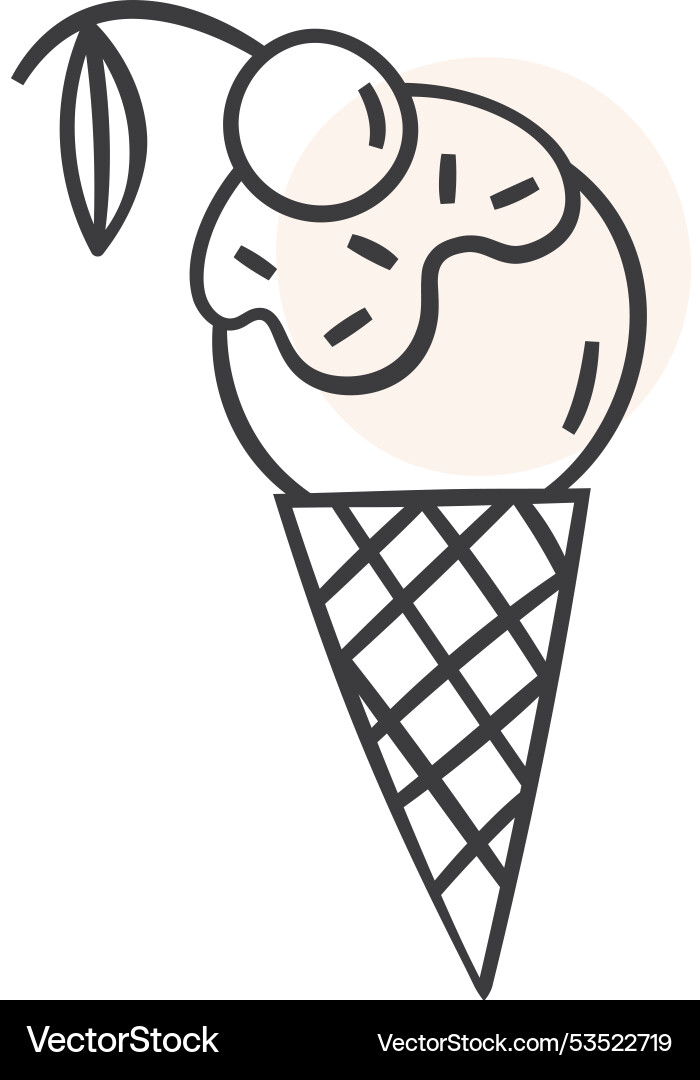 Doodle ice cream cone Royalty Free Vector Image