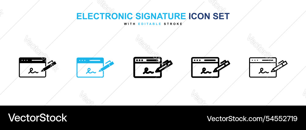 Electronic signature icon Royalty Free Vector Image