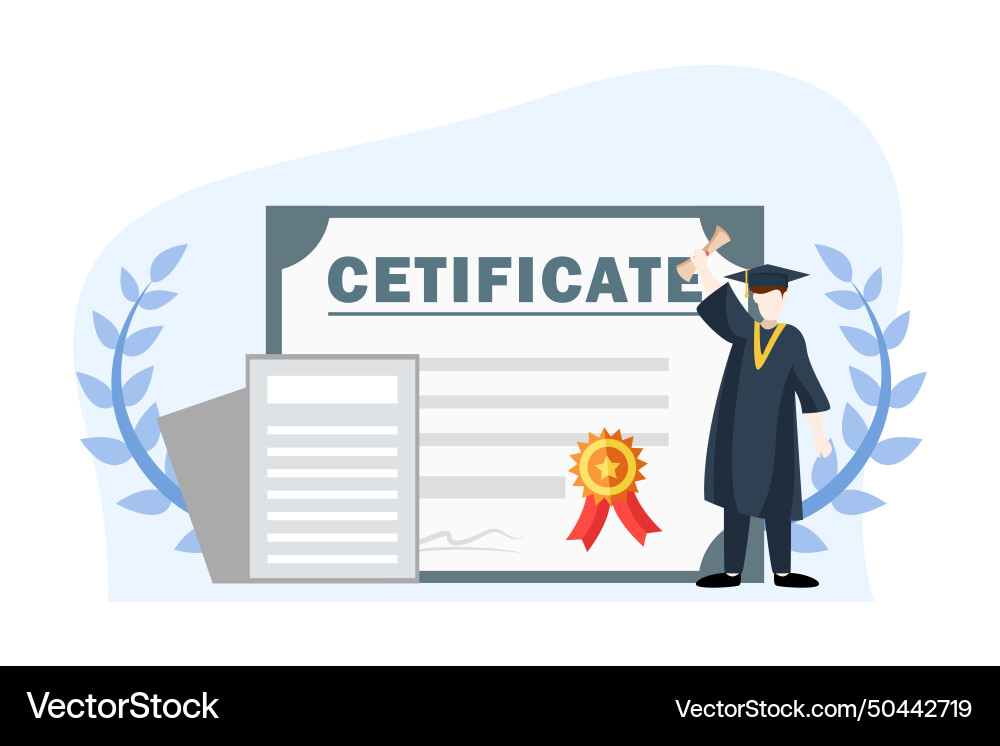 Graduation flat design Royalty Free Vector Image