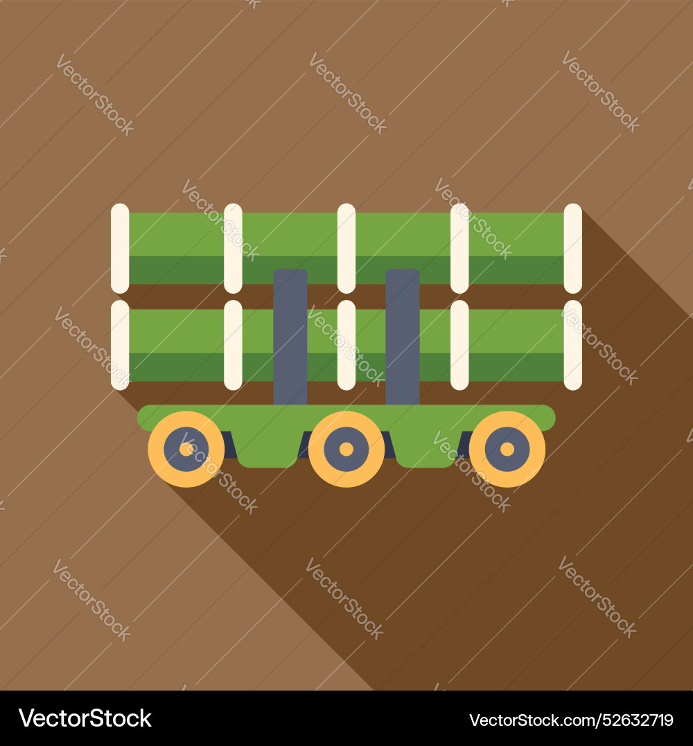 Logging truck carrying timber on a construction Vector Image