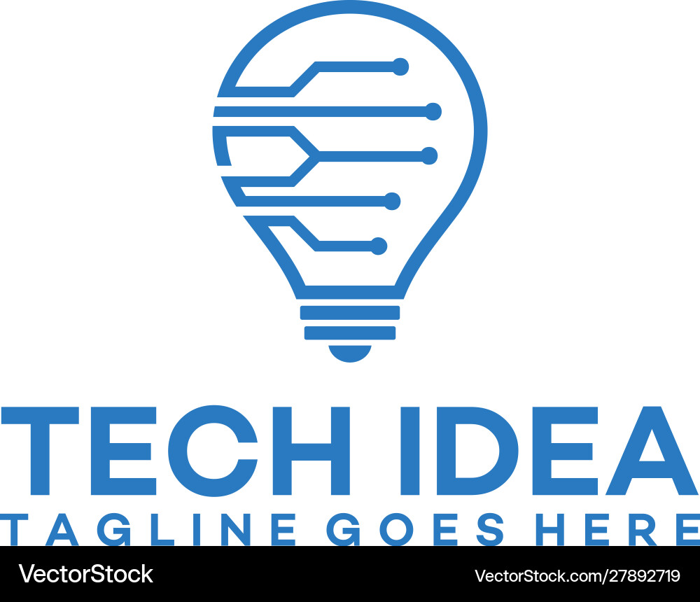 Modern tech bulb logo designs concept pixel Vector Image