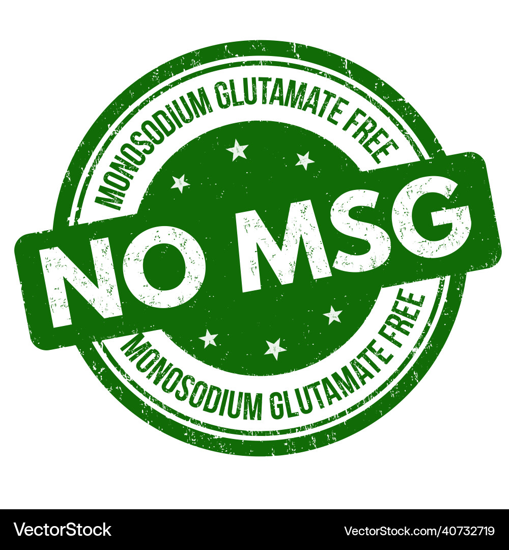 No msg monosodium glutamate free grunge rubber Vector Image