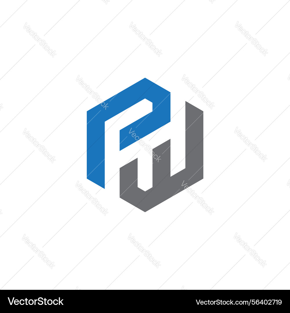 Pw letter monogram initial logo design template Vector Image