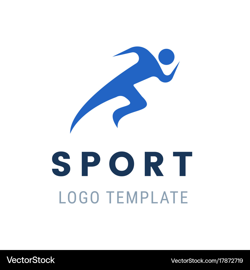 Runner logo fast abstract running man Royalty Free Vector