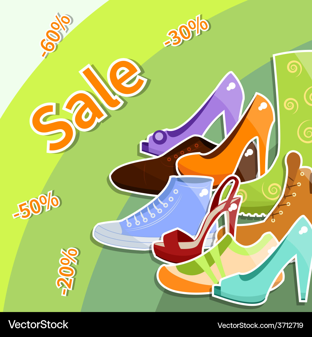 Shoes sale Royalty Free Vector Image - VectorStock