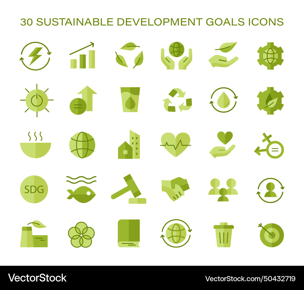 Sustainable development goals icon set global Vector Image