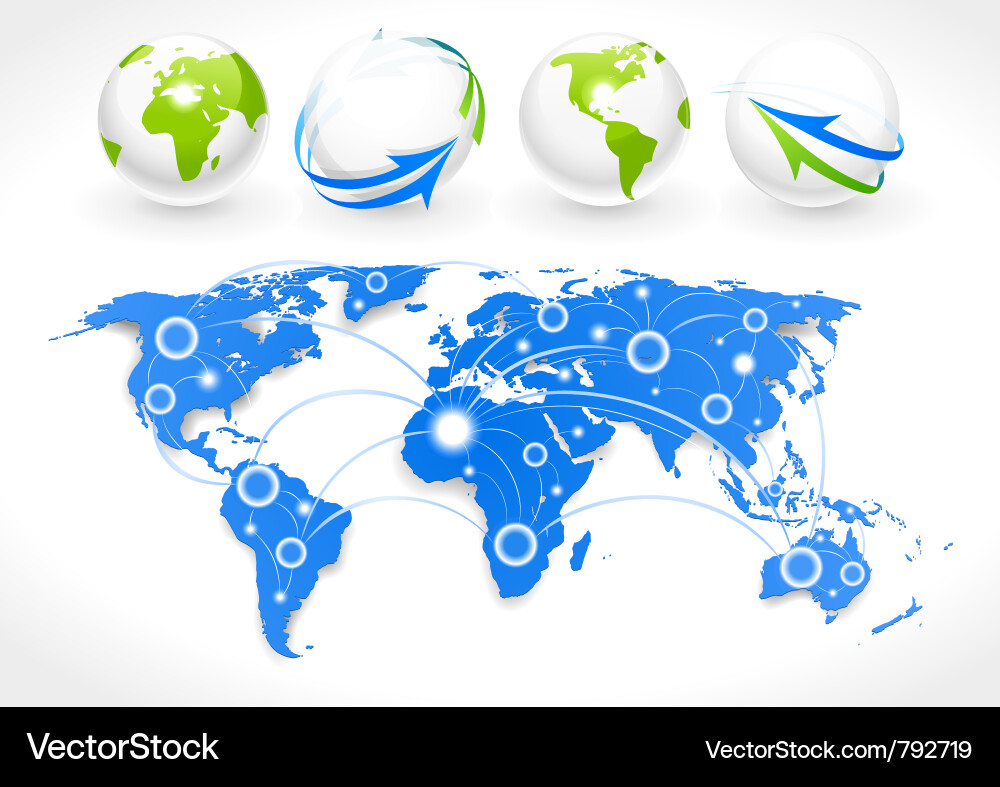 World map Royalty Free Vector Image - VectorStock