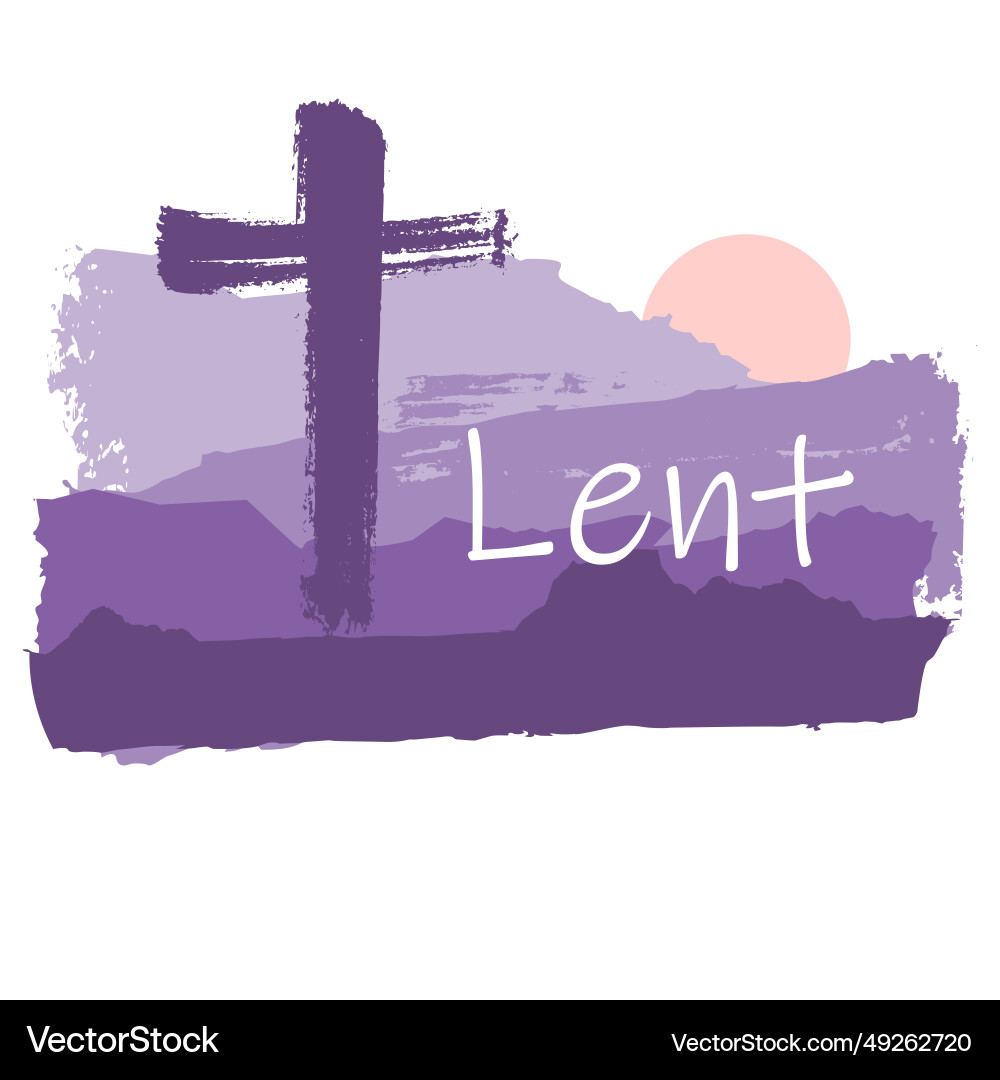 Ash Wednesday Cross Grunge Royalty Free Vector Image