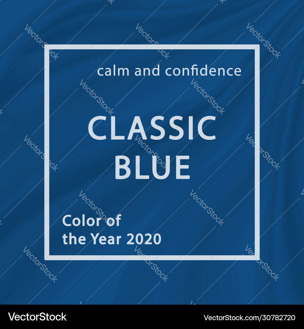 Classic blue color year 2020 Royalty Free Vector Image
