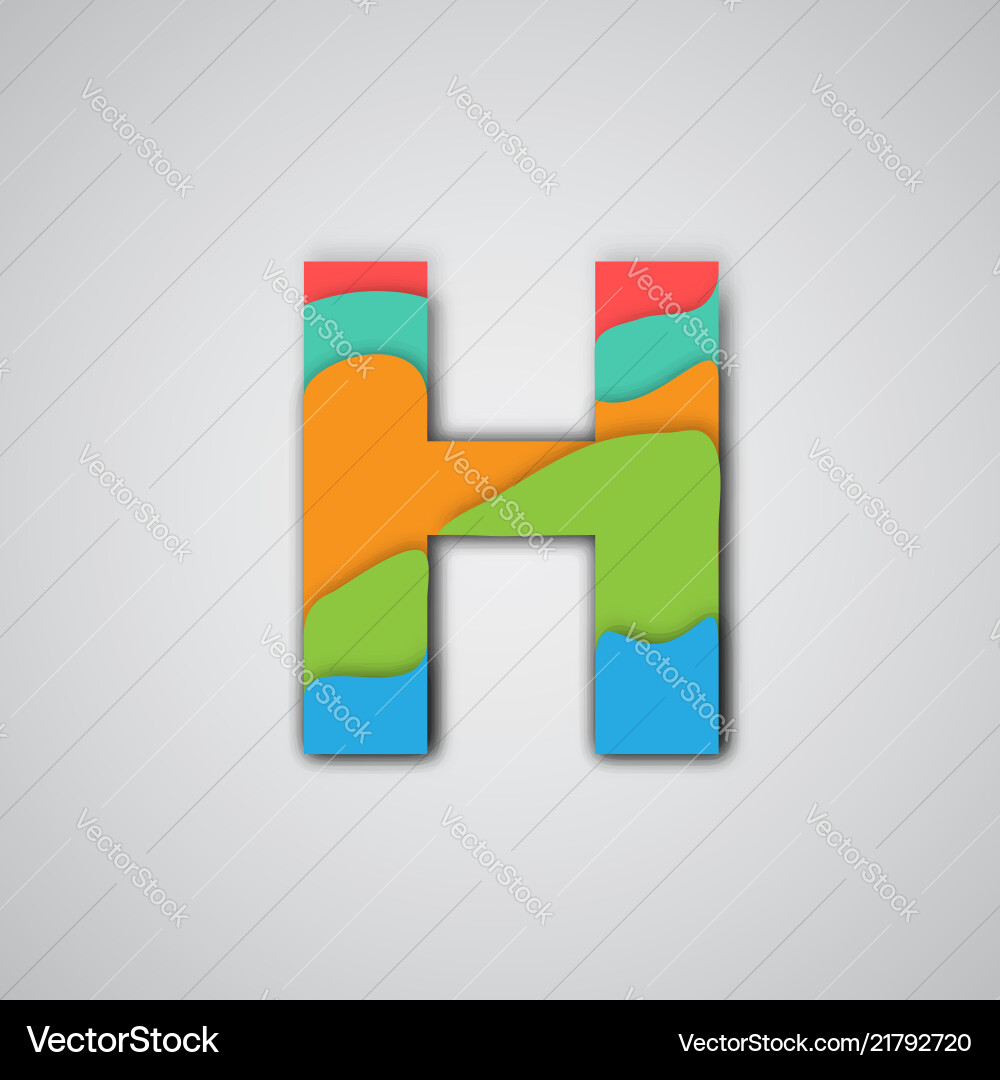 Colorful papercut layered character Royalty Free Vector