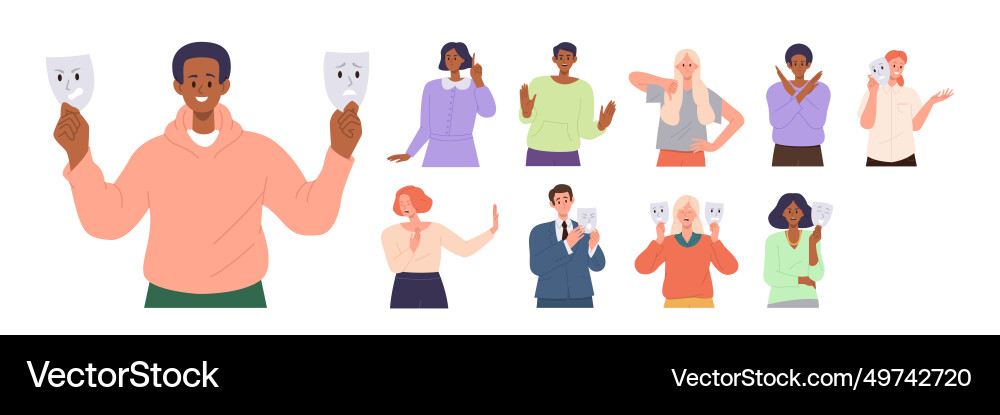 Diverse people cartoon characters with different Vector Image