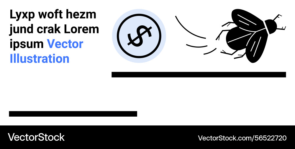 Fly buzzing near dollar coin with motion trails Vector Image