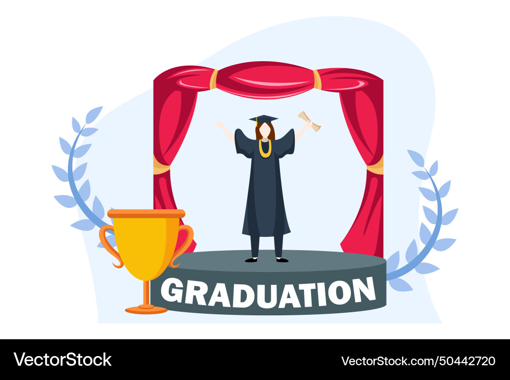 Graduation flat design Royalty Free Vector Image