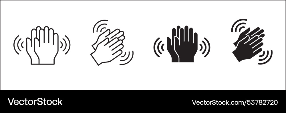 Hands clap symbol hand clapping icons applaud Vector Image