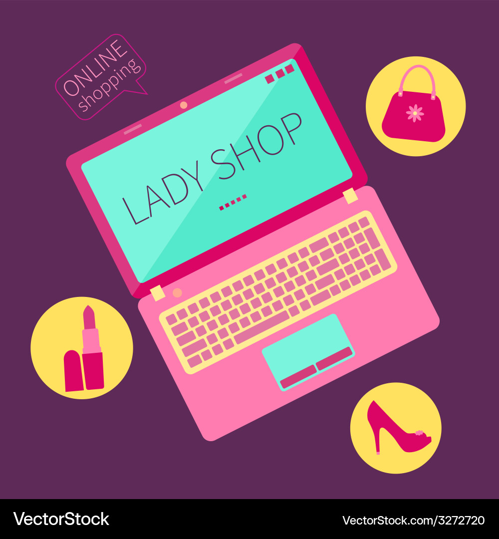 Lady shop Royalty Free Vector Image - VectorStock