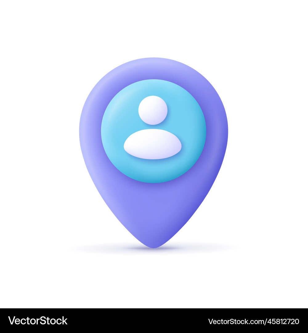 Map pointer marker pin with a person user icon Vector Image
