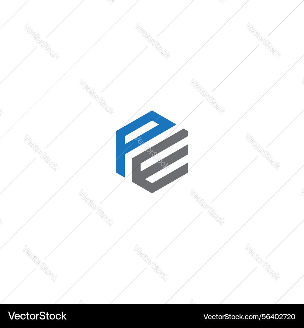 Pe letter monogram initial logo design template Vector Image