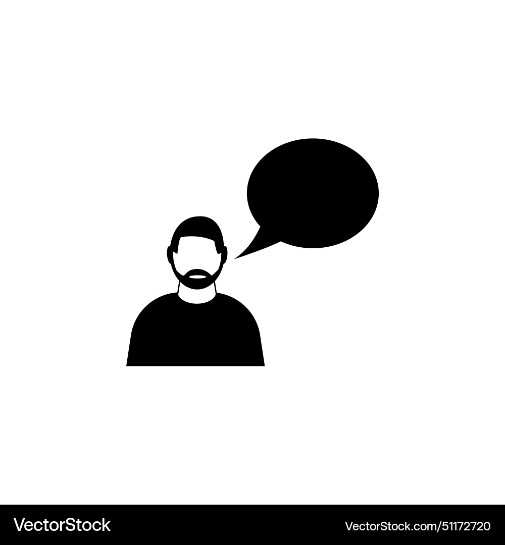 Speaking man flat icon Royalty Free Vector Image