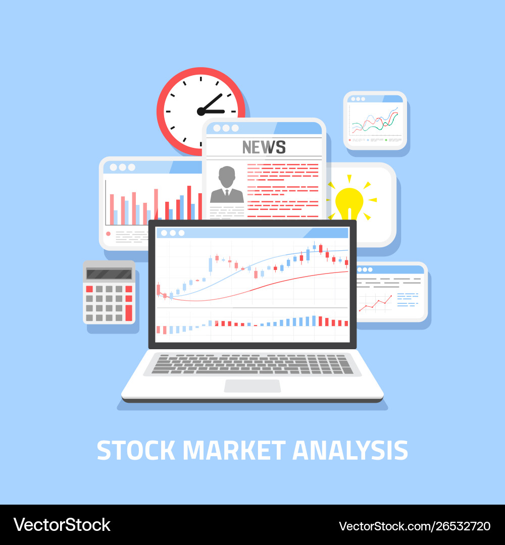 Stock market analysis Royalty Free Vector Image