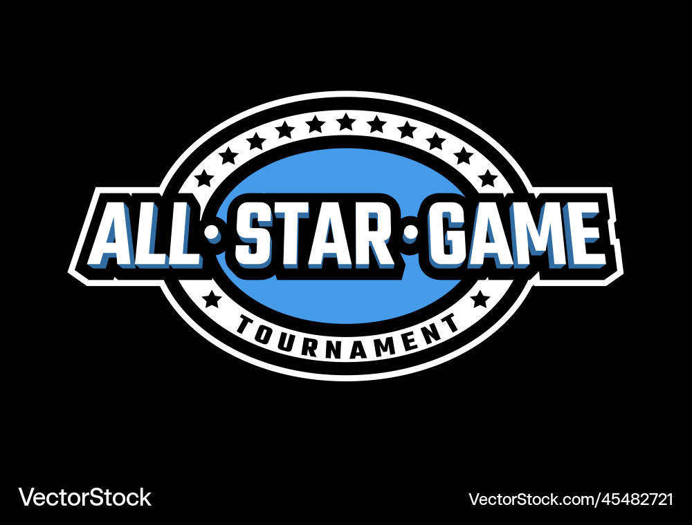 All star game logo emblem on a dark background Vector Image