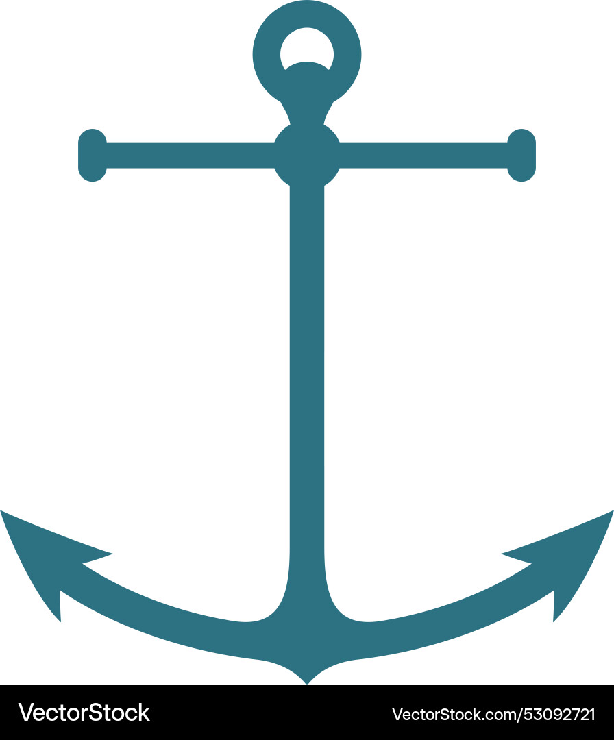 Anchor blue symbol navy icon marine sign Vector Image