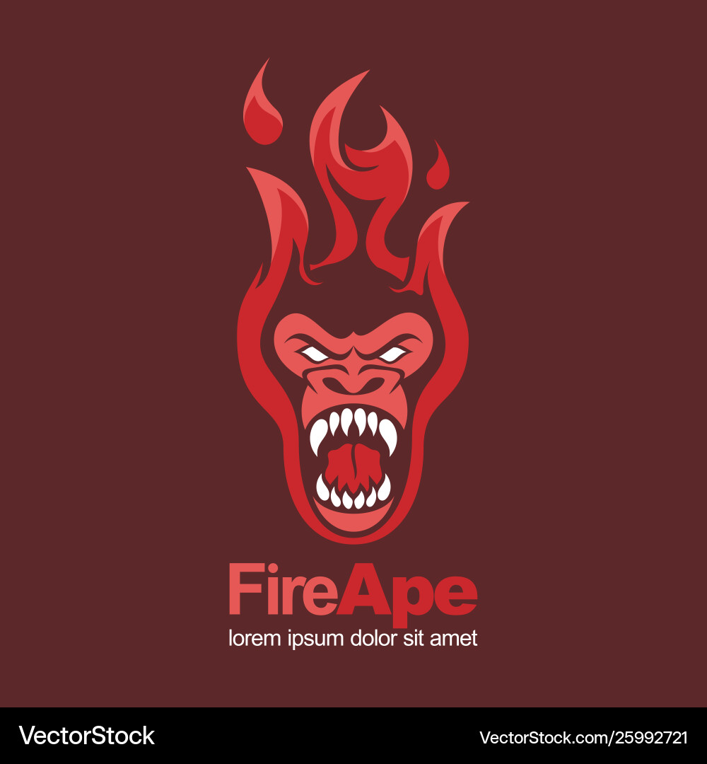 Angry Red Ape Mascot Logo Royalty Free Vector Image