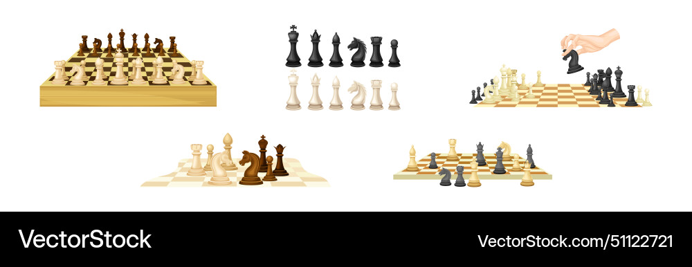 Chess pieces for strategic board game set Vector Image