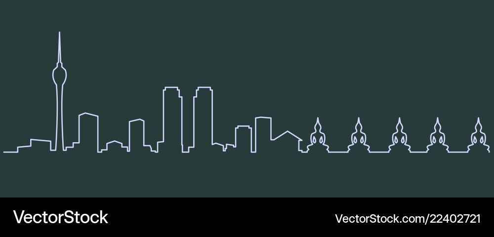 Colombo single line skyline Royalty Free Vector Image