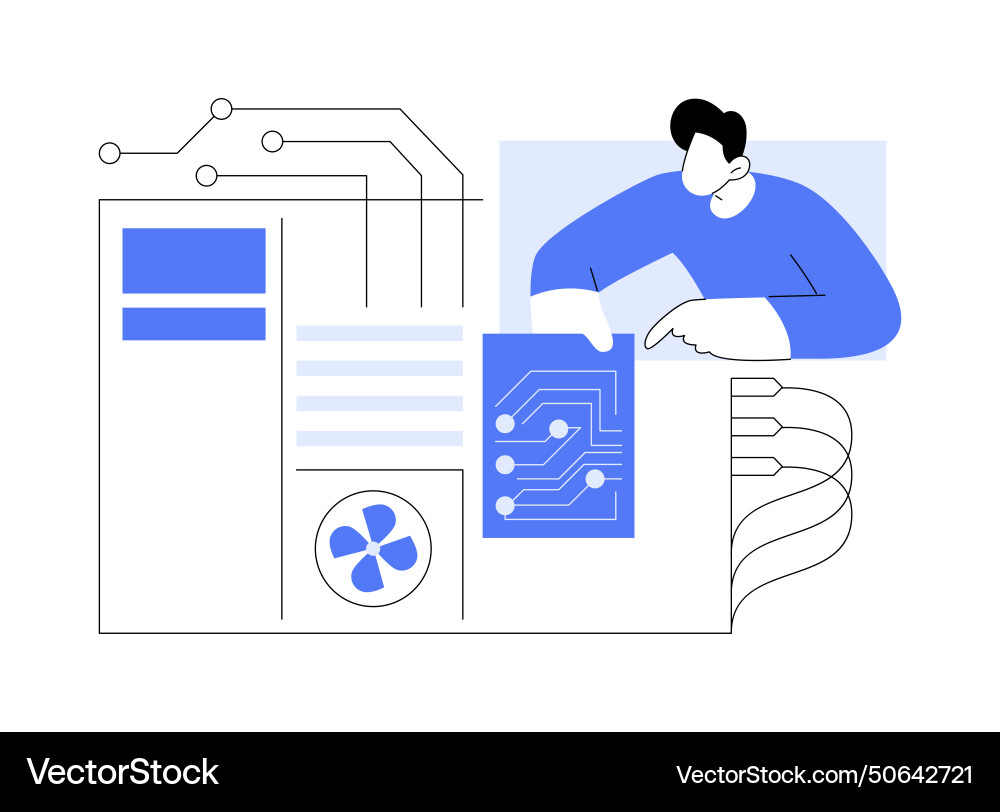 Computer hardware engineer isolated cartoon Vector Image