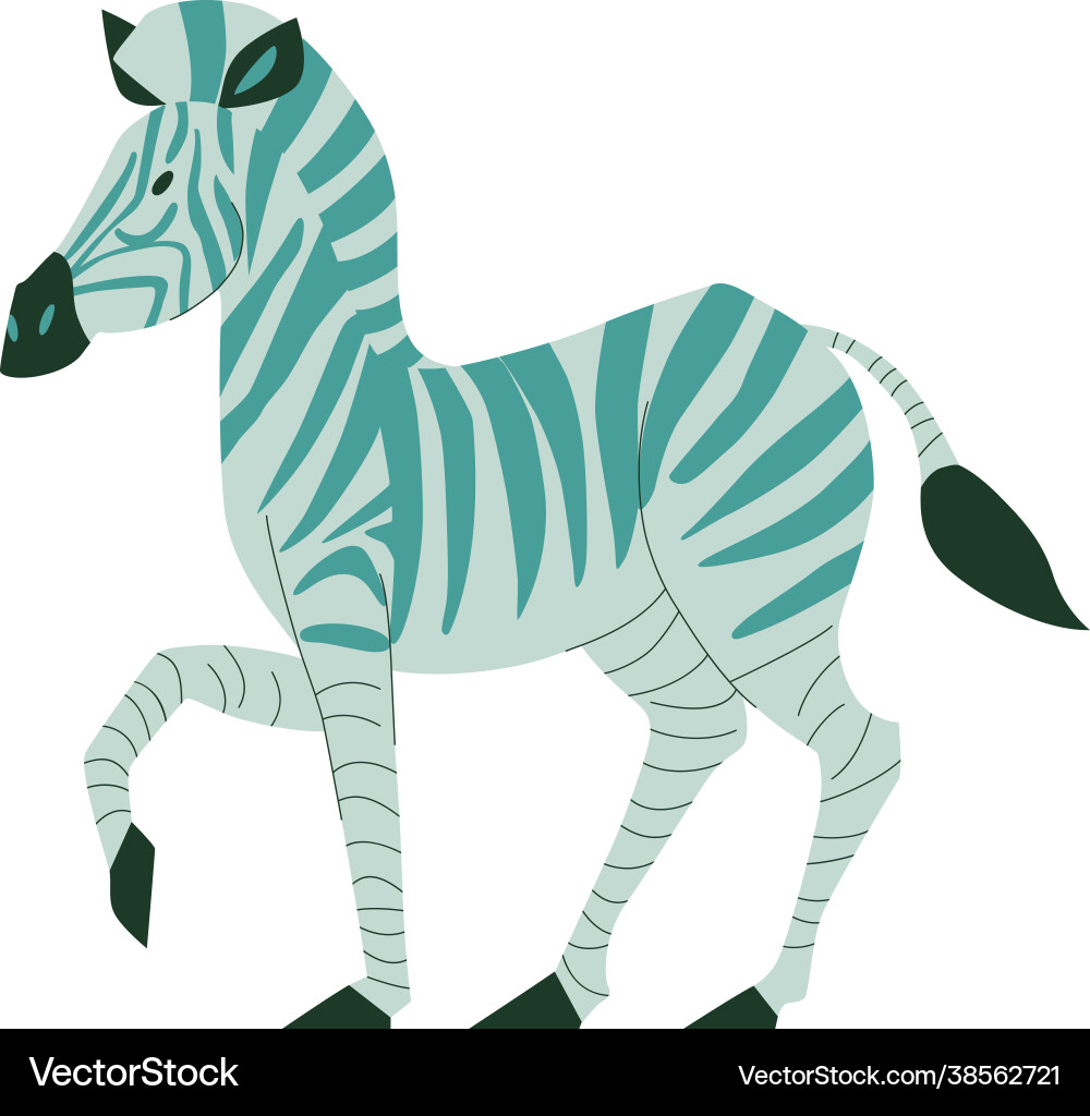 Flat zebra Royalty Free Vector Image - VectorStock
