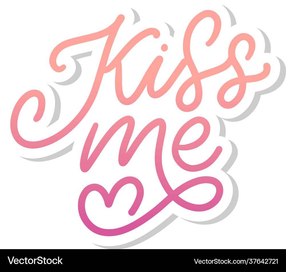 Kiss me hand lettering scalable and editable lips Vector Image