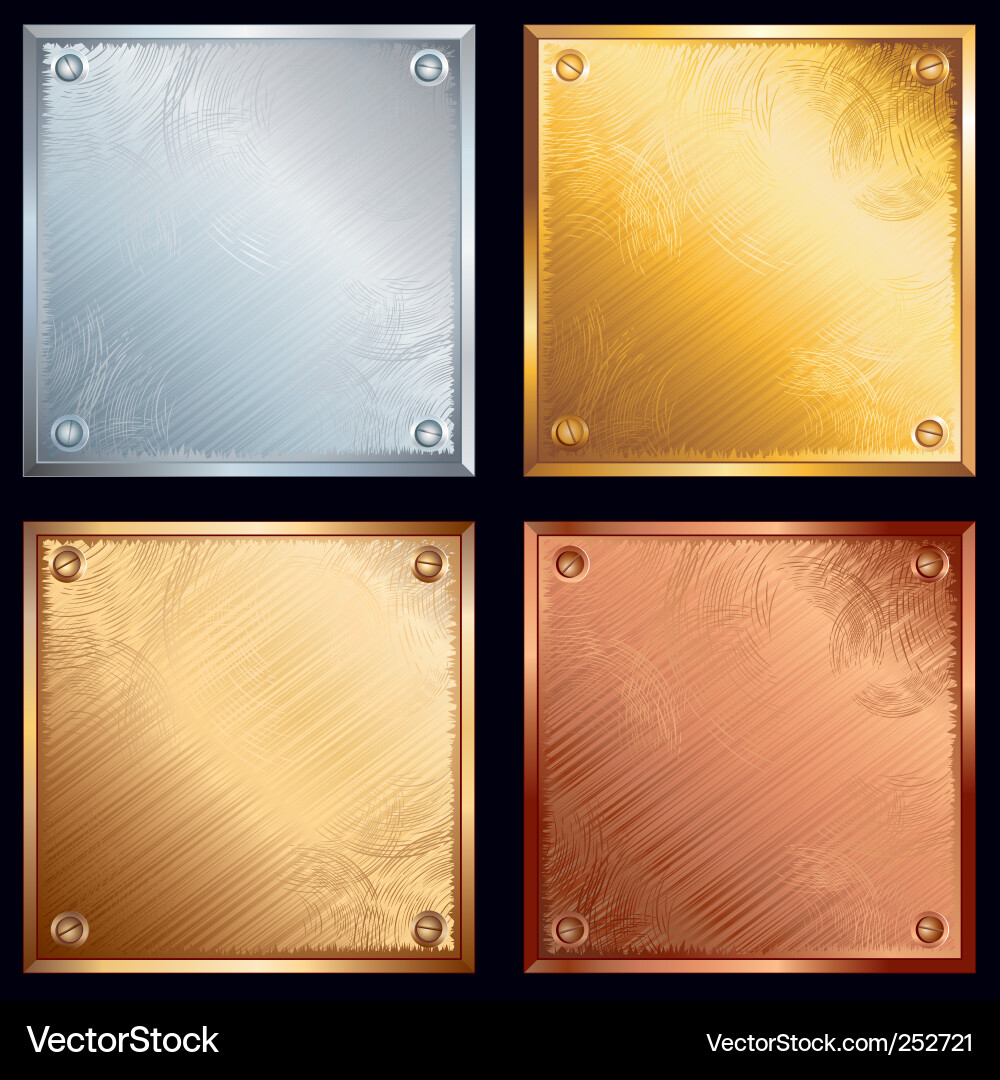 Metal plates Royalty Free Vector Image - VectorStock