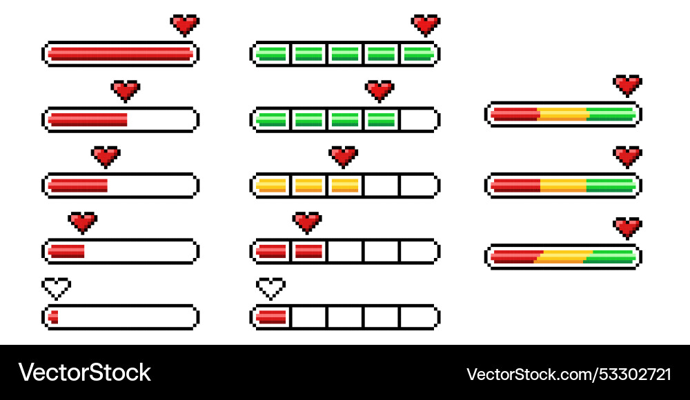 Pixel art 8-bit loading bar concept loading or Vector Image