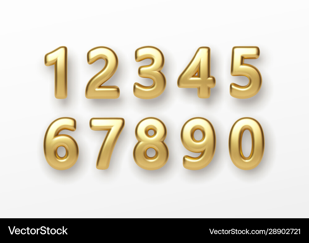 Realistic 3d lettering numbers isolated on white Vector Image