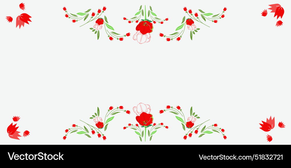 Red tulip decoration background Royalty Free Vector Image