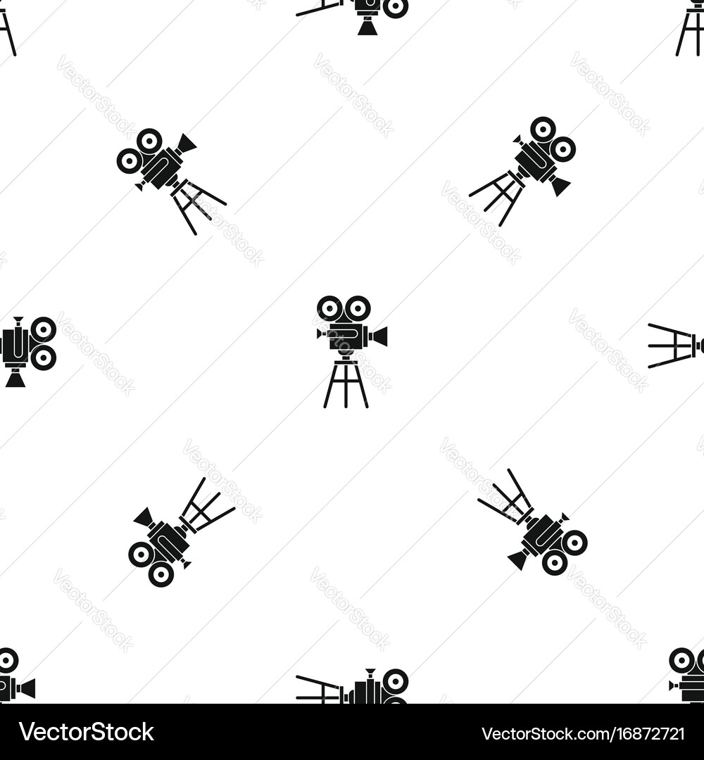 Retro film projector pattern seamless black Vector Image