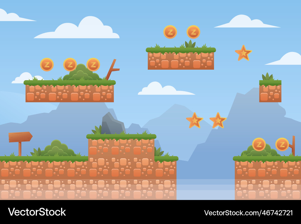 Retro Video Game Background Royalty Free Vector Image