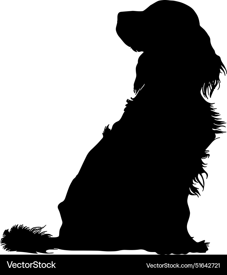 Silhouette of a spaniel dog Royalty Free Vector Image