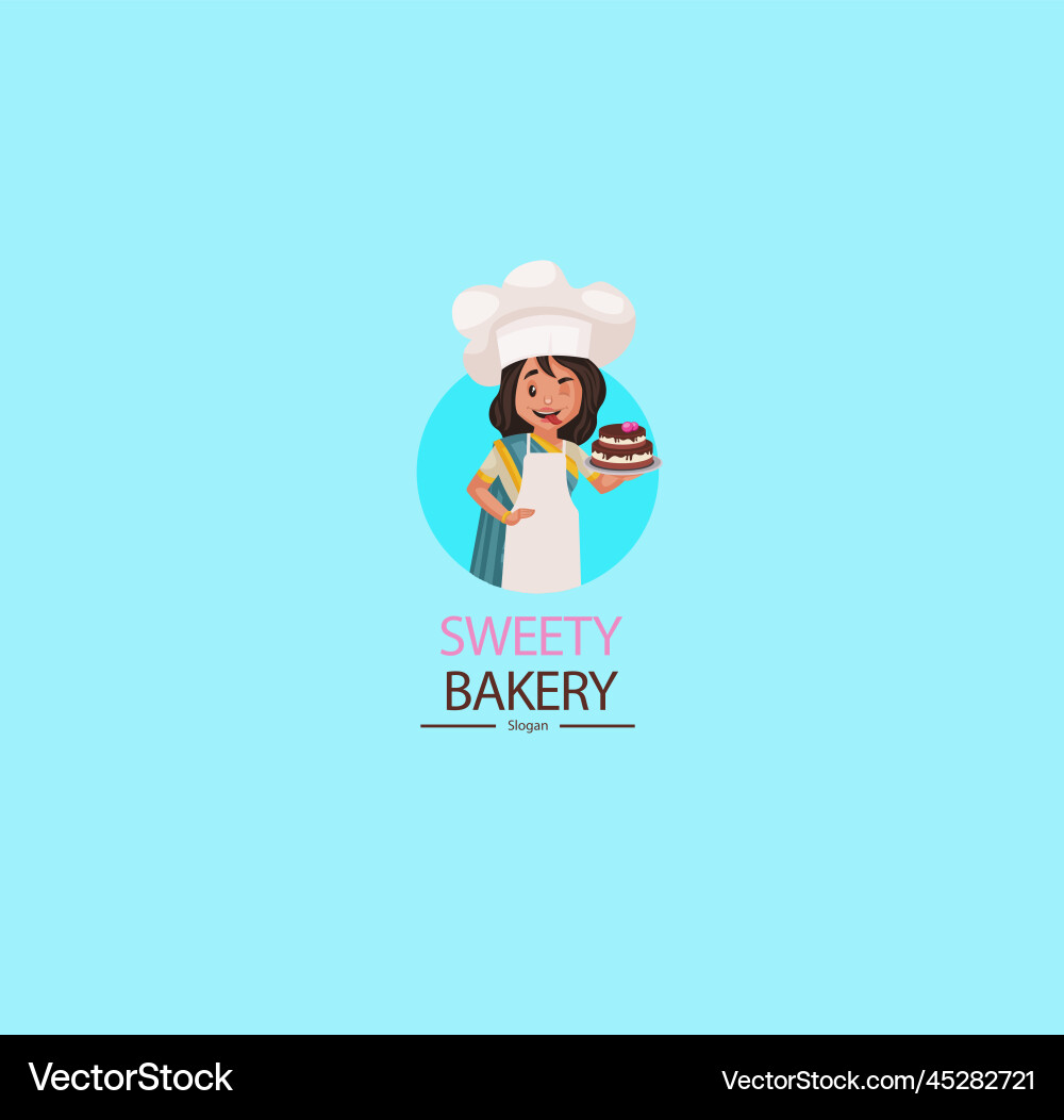 Sweety bakery mascot logo Royalty Free Vector Image