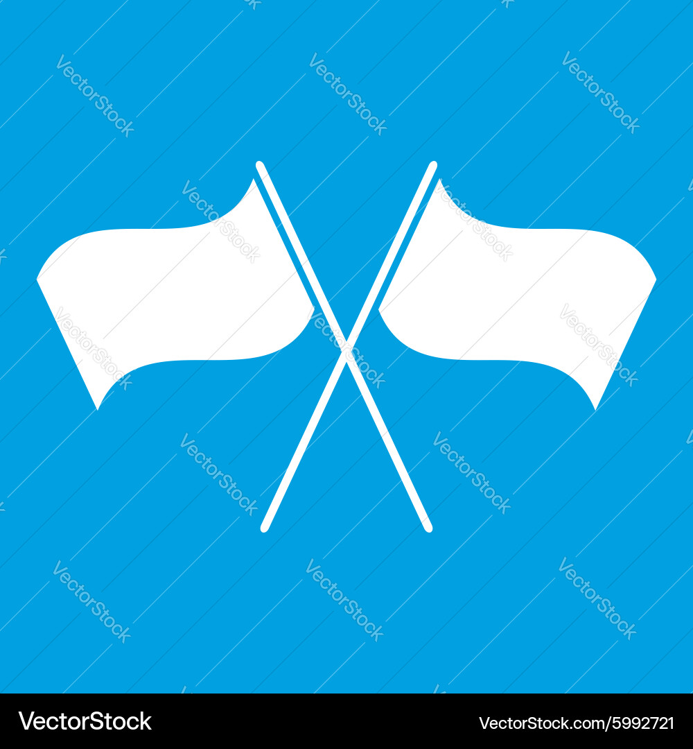 Two flags icon simple Royalty Free Vector Image