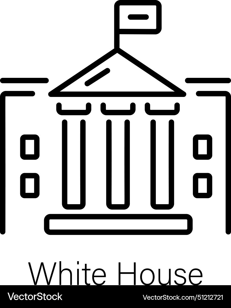 White house Royalty Free Vector Image - VectorStock