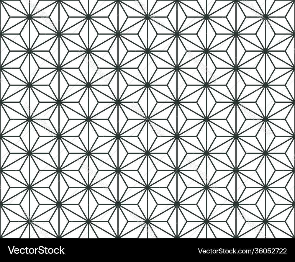 Asian asanoha seamless pattern with hemp leaves Vector Image