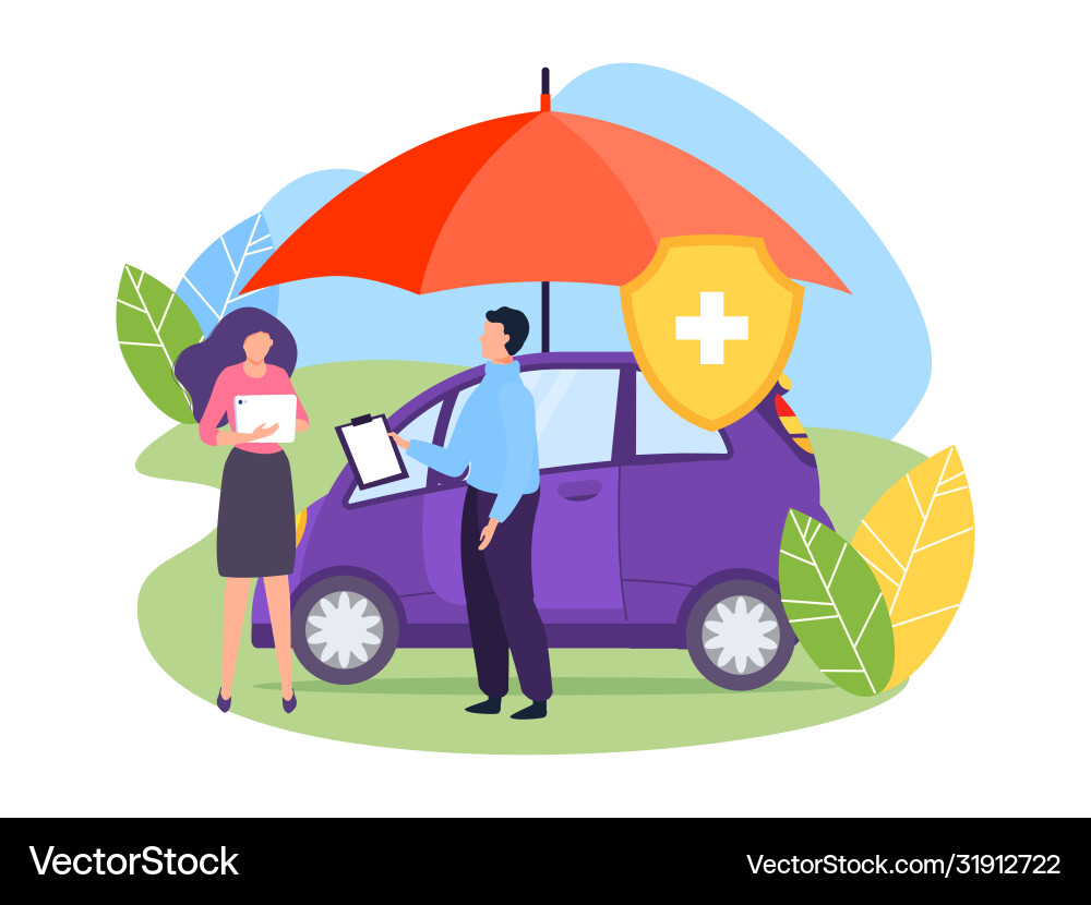 Car Protection & Insurance Concept Royalty Free Vector