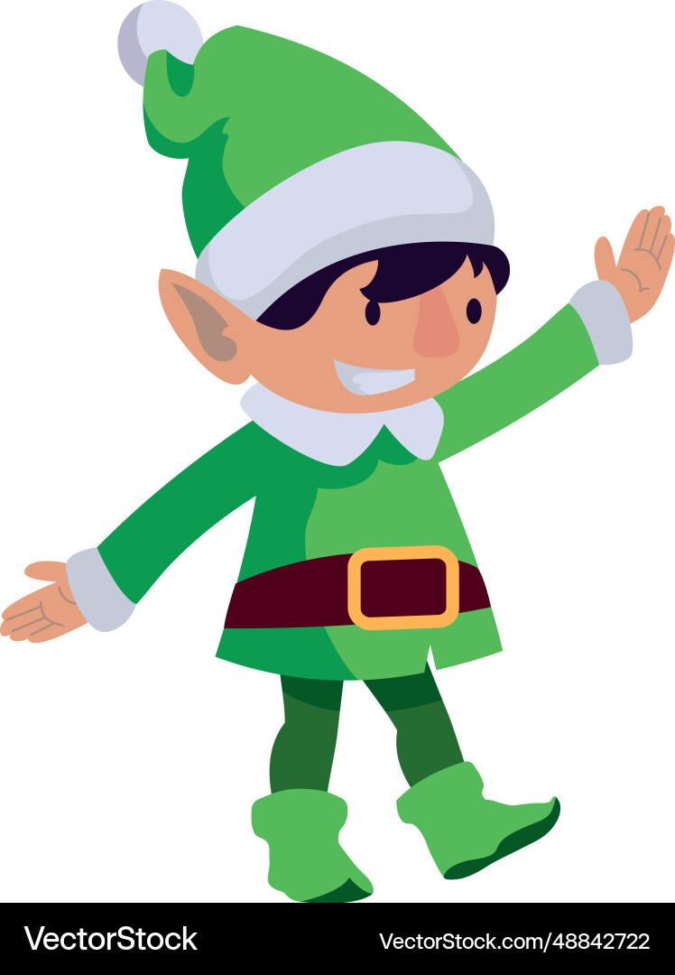 Christmas character elf cute Royalty Free Vector Image