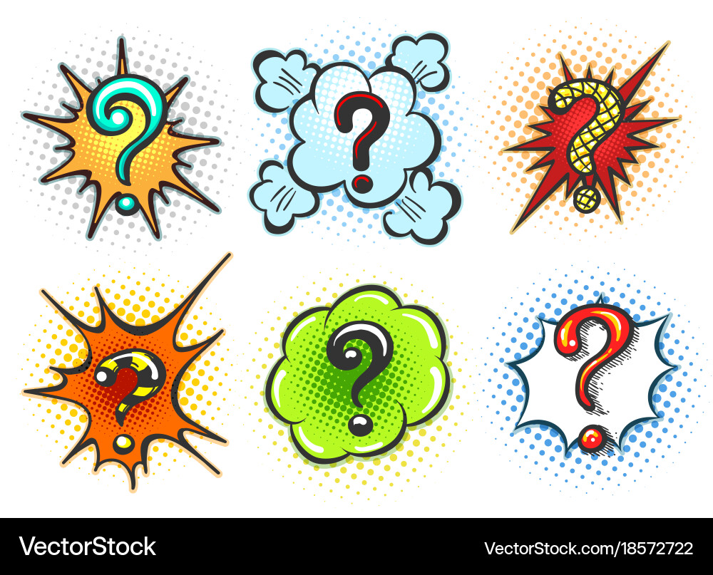 Comic question marks Royalty Free Vector Image