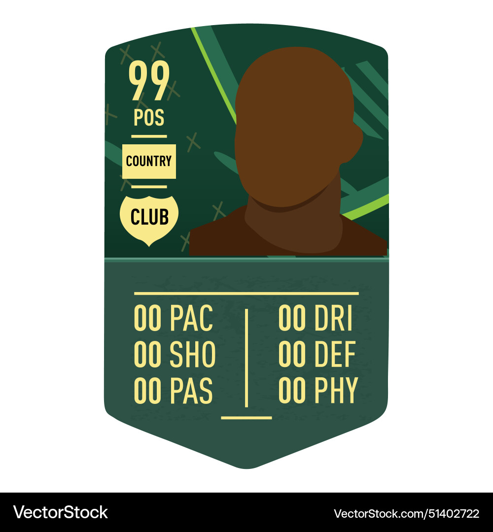 Fut card- fifa ultimate team custom card Vector Image