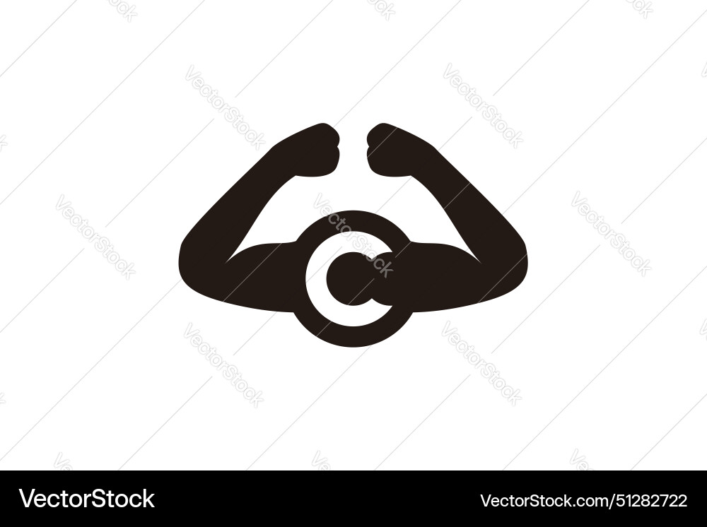Letter c bodybuilding logo Royalty Free Vector Image